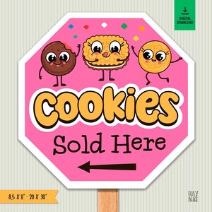 Cookies STOP Sign, Cookie Booth Yard Sign, Digital Cookie Stand, Cookie ...