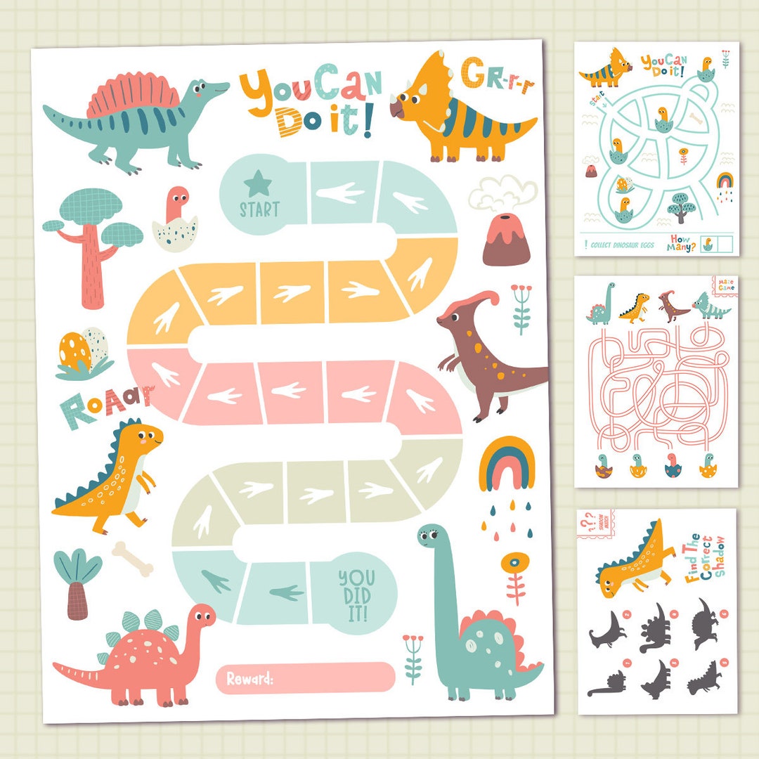 Printable Dinosaur Reward Chart, Dinosaur Behavior Chart, Toddler ...