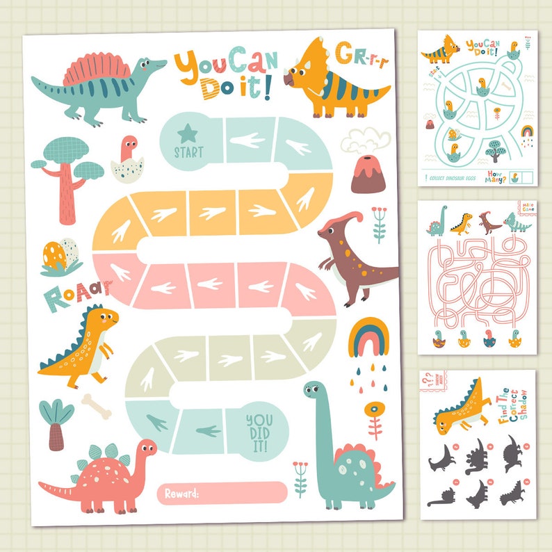 Printable Dinosaur Reward Chart, Dinosaur Behavior Chart, Toddler ...