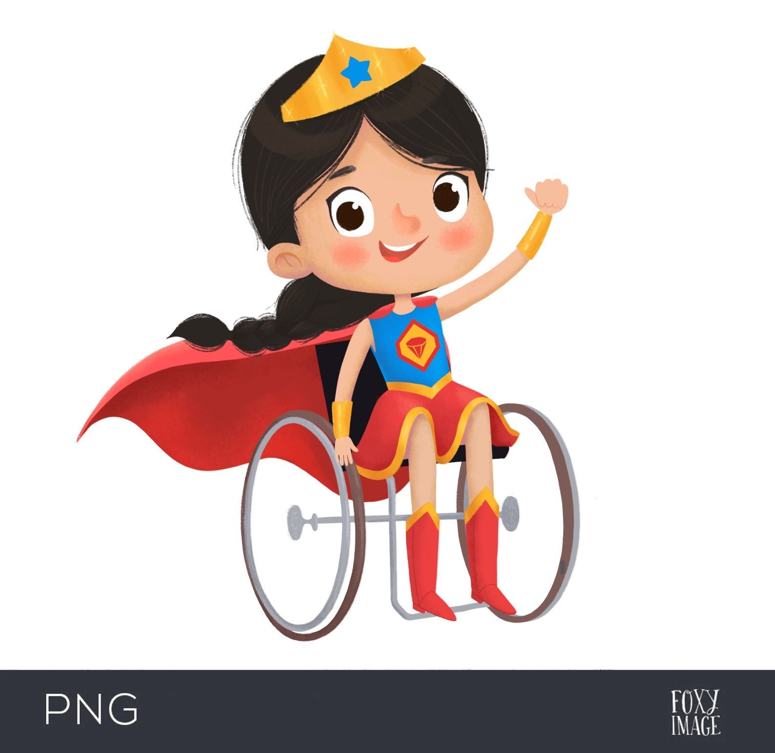 Super Hero Girls Super Hero Child Girl on a Wheelchair - Etsy