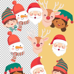 Cute Christmas Elf, Santas Helpers Clipart, Happy Elves, Elf Hat- Clip ...