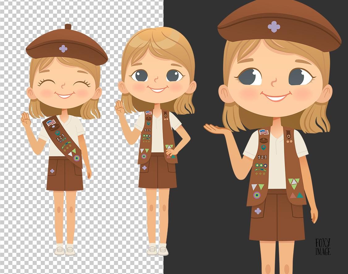Brownie Girl Scout Clipart: PNG Graphics (digital Download) - Etsy