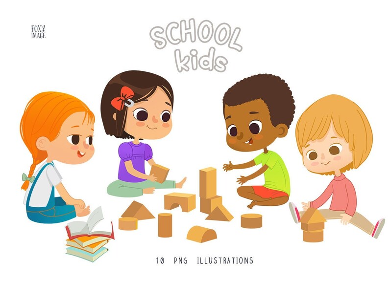 Kids Clip Art , Boy and Girl PNG, School Friends, Multicultural ...