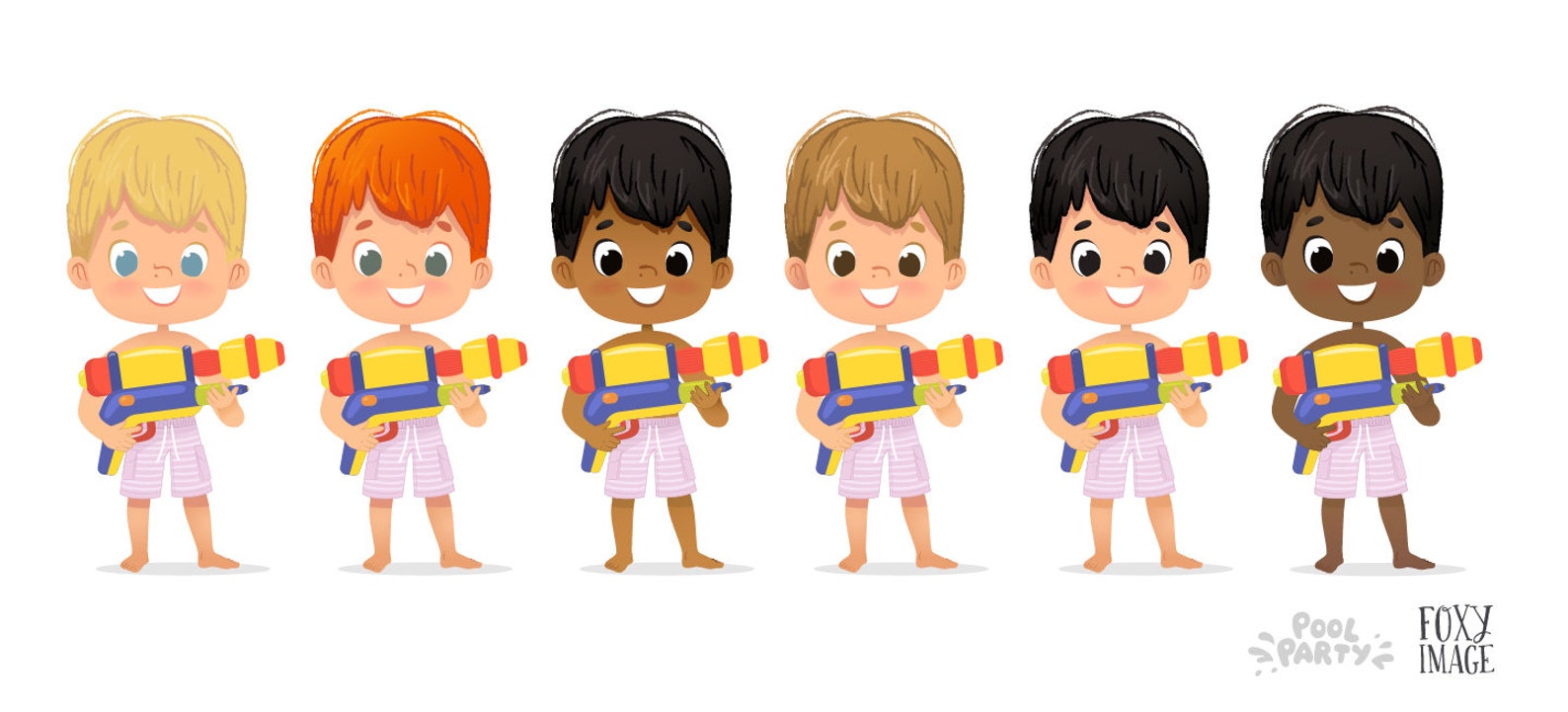 Pool Party Boys Happy Birthday Boys Pool Party Clipart Swim - Etsy
