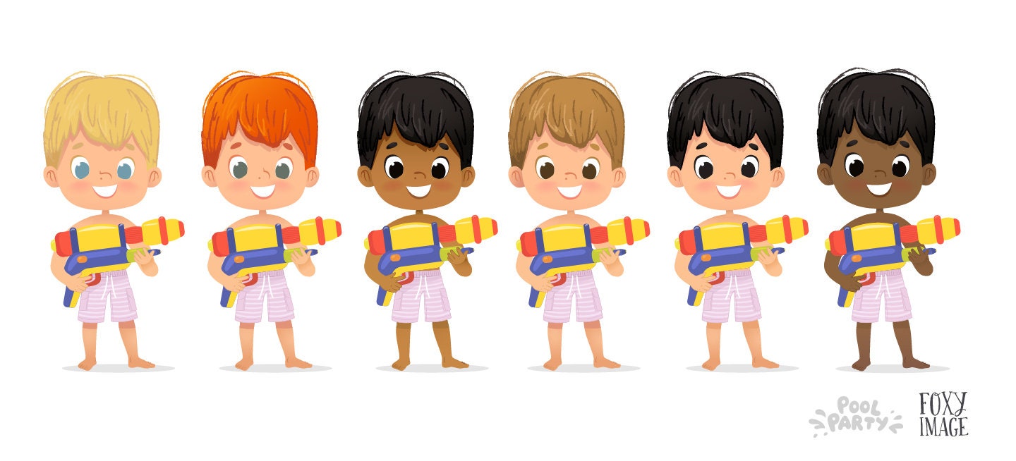 Pool Party Boys Happy Birthday Boys Pool Party Clipart Swim - Etsy