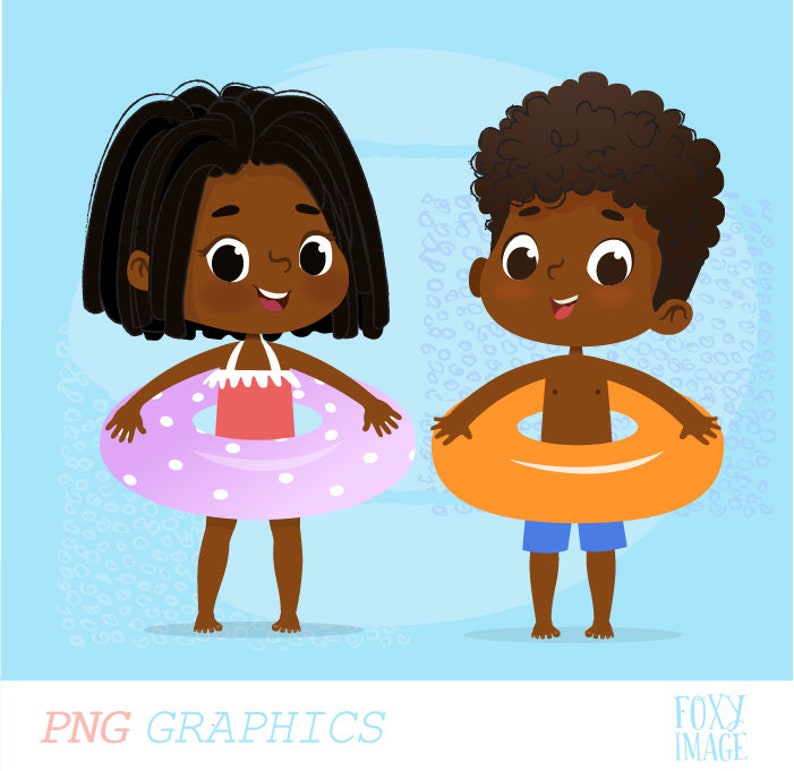 Pool Party Kids African American Boys and Girls Pool Party - Etsy Israel
