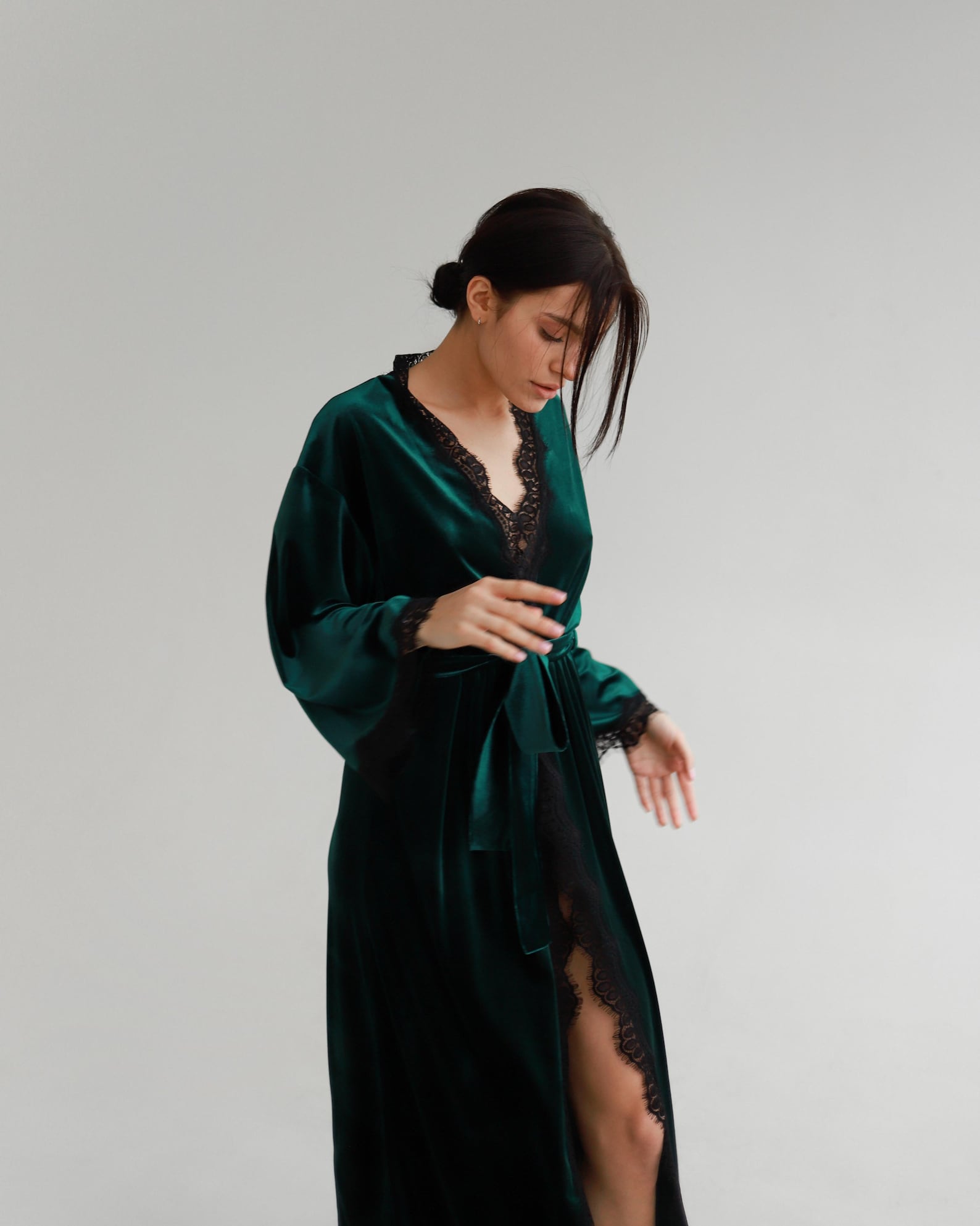 Velvet Robe Emerald Kimono Bridesmaid Robes Bath Robe Velvet - Etsy