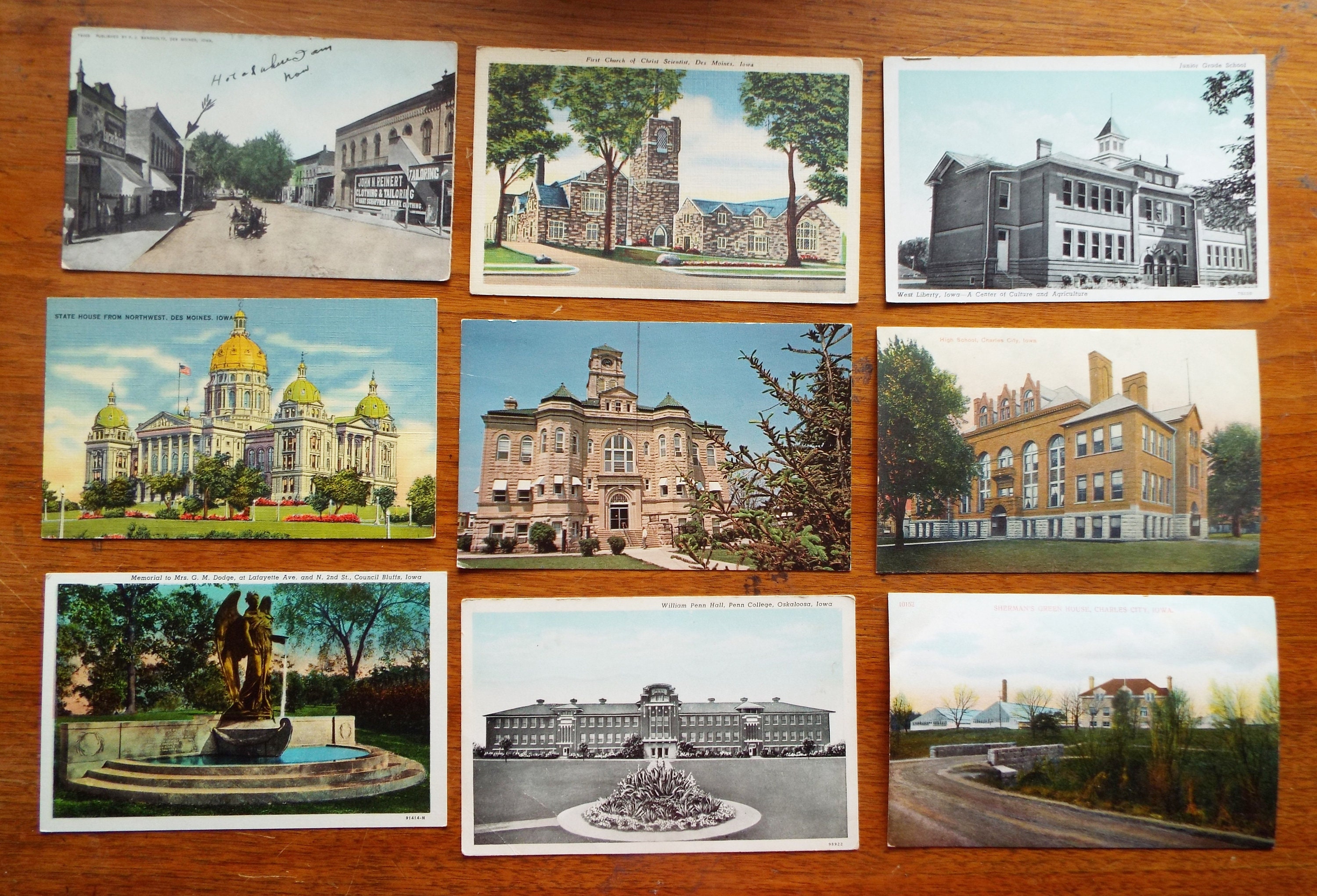Lot of 119 Old Antique Assorted IOWA POSTCARDS Des Moines Grinnell ...