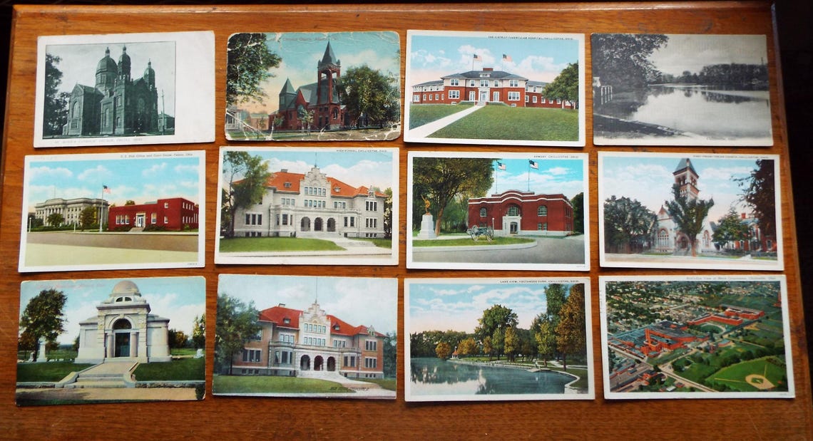 HUGE Lot of 344 Old Antique Assorted OHIO POSTCARDS Findlay Dayton ...