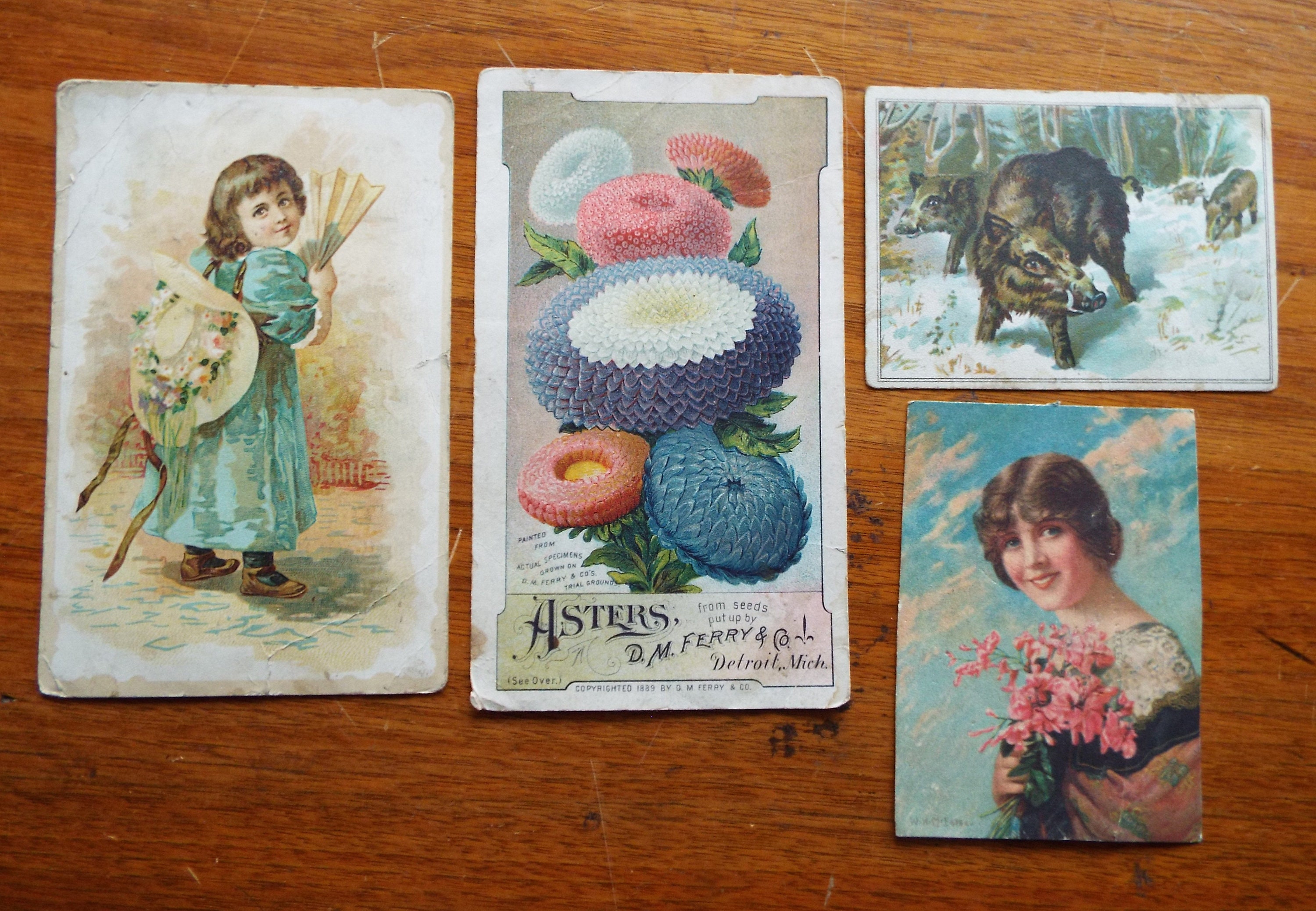 30 Old Antique Assorted VICTORIAN Advertising TRADE CARDS Lion Coffee ...