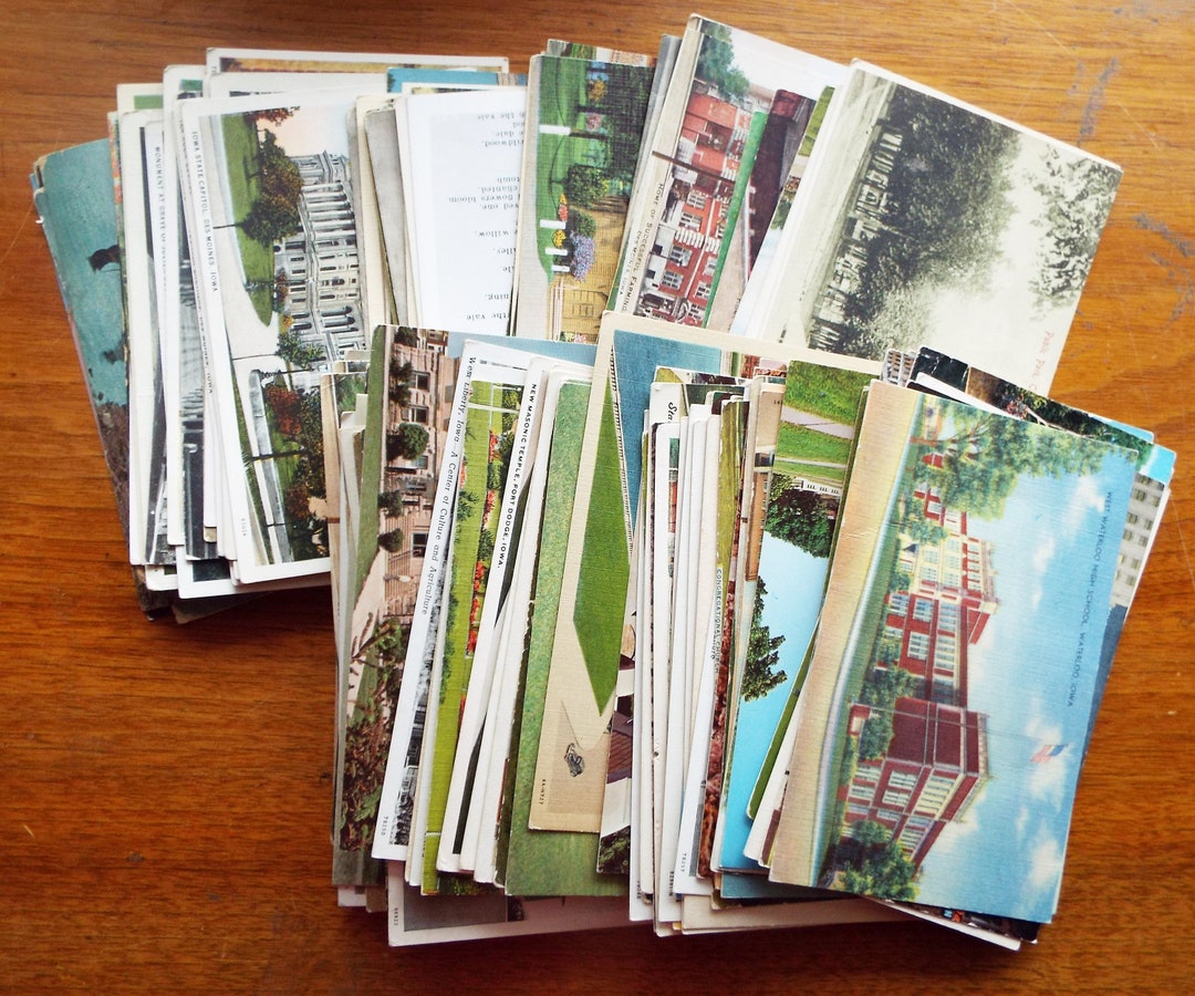 Lot of 119 Old Antique Assorted IOWA POSTCARDS Des Moines Grinnell ...
