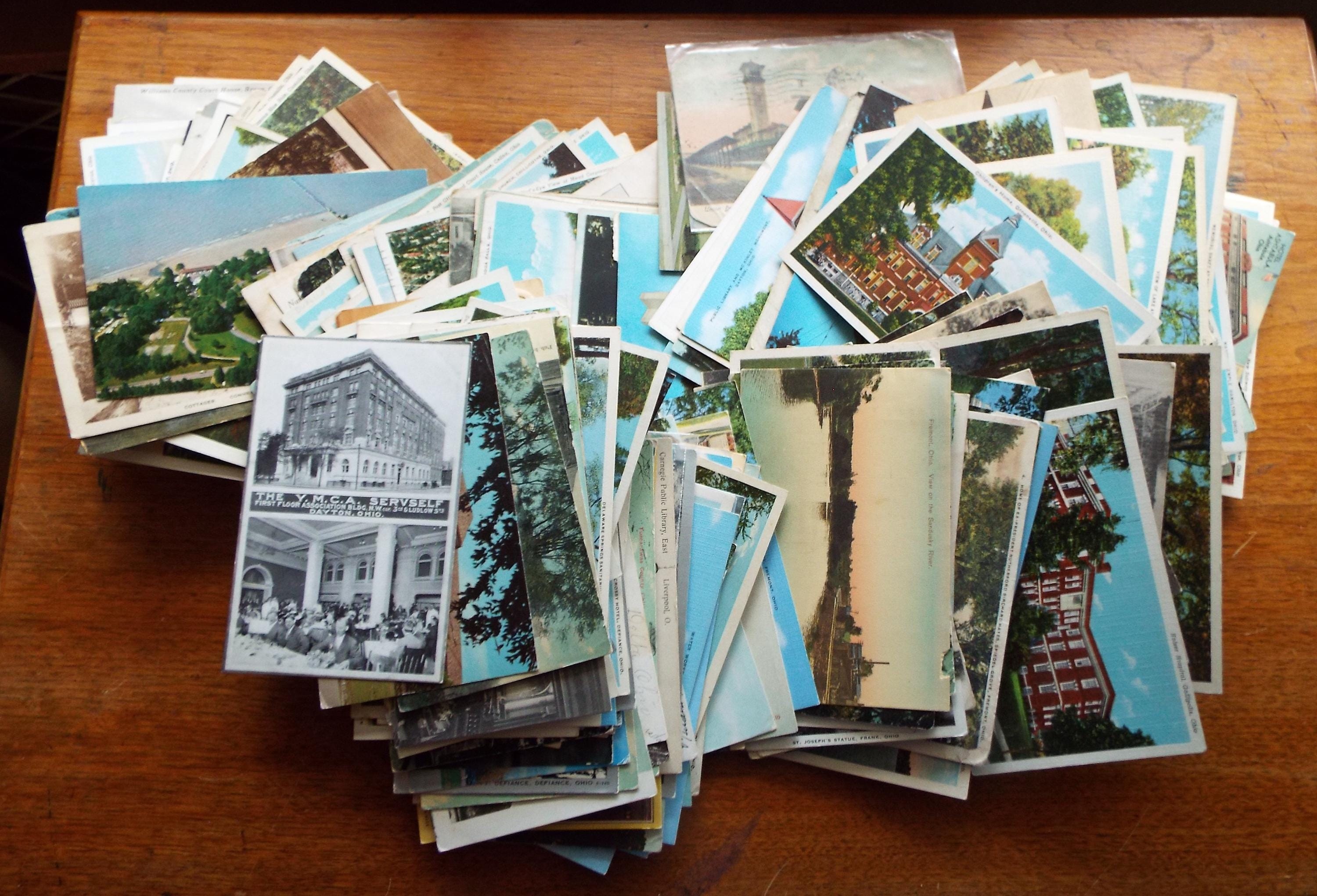 HUGE Lot of 344 Old Antique Assorted OHIO POSTCARDS Findlay Dayton ...