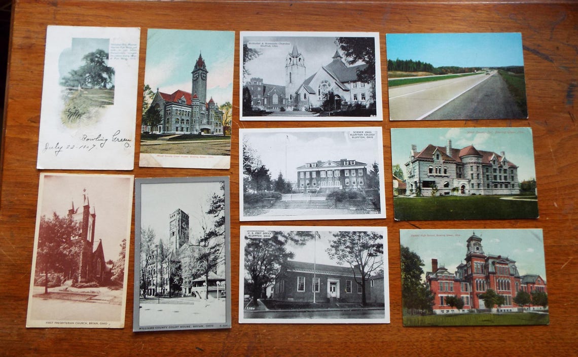 HUGE Lot of 344 Old Antique Assorted OHIO POSTCARDS Findlay Dayton ...