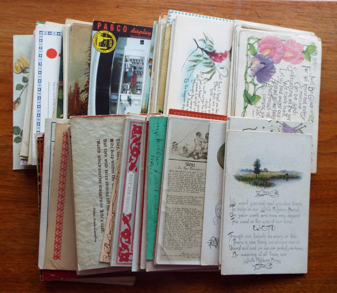 Lot of 93 Old Antique SAYING POEMS POSTCARDS Assorted Mottos Sayings - Etsy