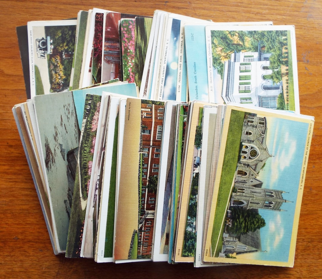 Lot of 117 Old Antique Assorted SOUTH CAROLINA POSTCARDS Military ...
