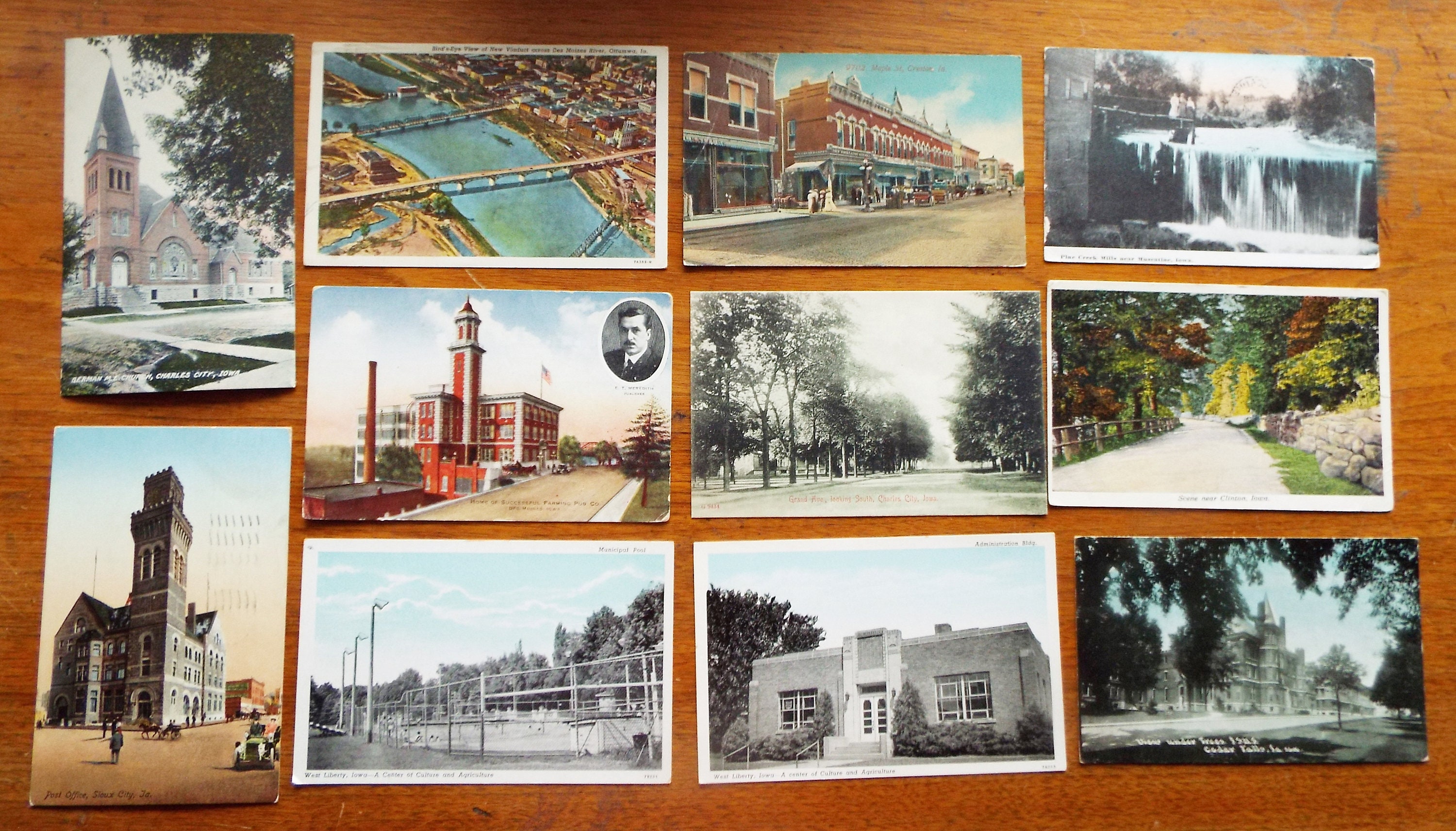 Lot of 119 Old Antique Assorted IOWA POSTCARDS Des Moines Grinnell ...