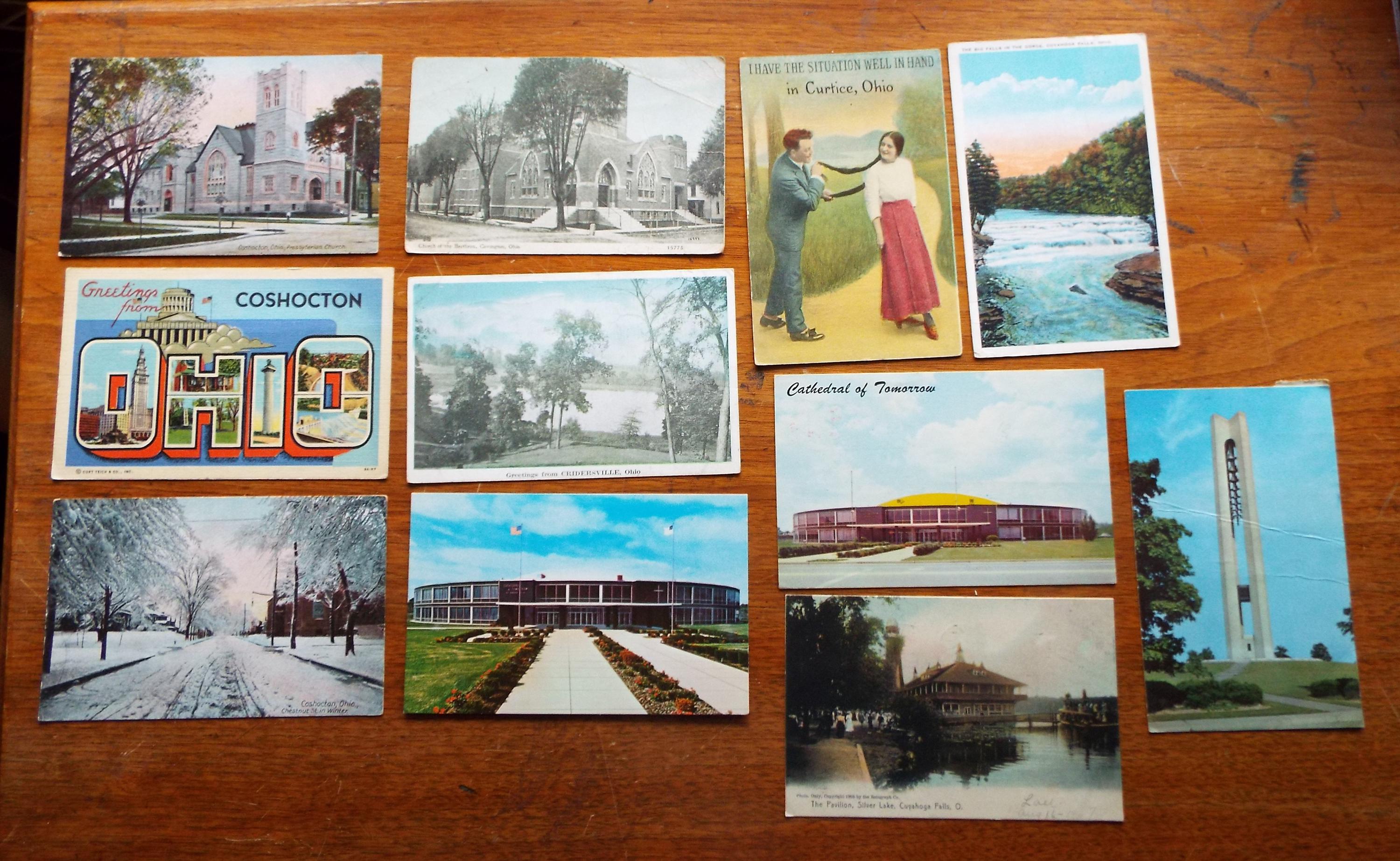 HUGE Lot of 344 Old Antique Assorted OHIO POSTCARDS Findlay Dayton ...