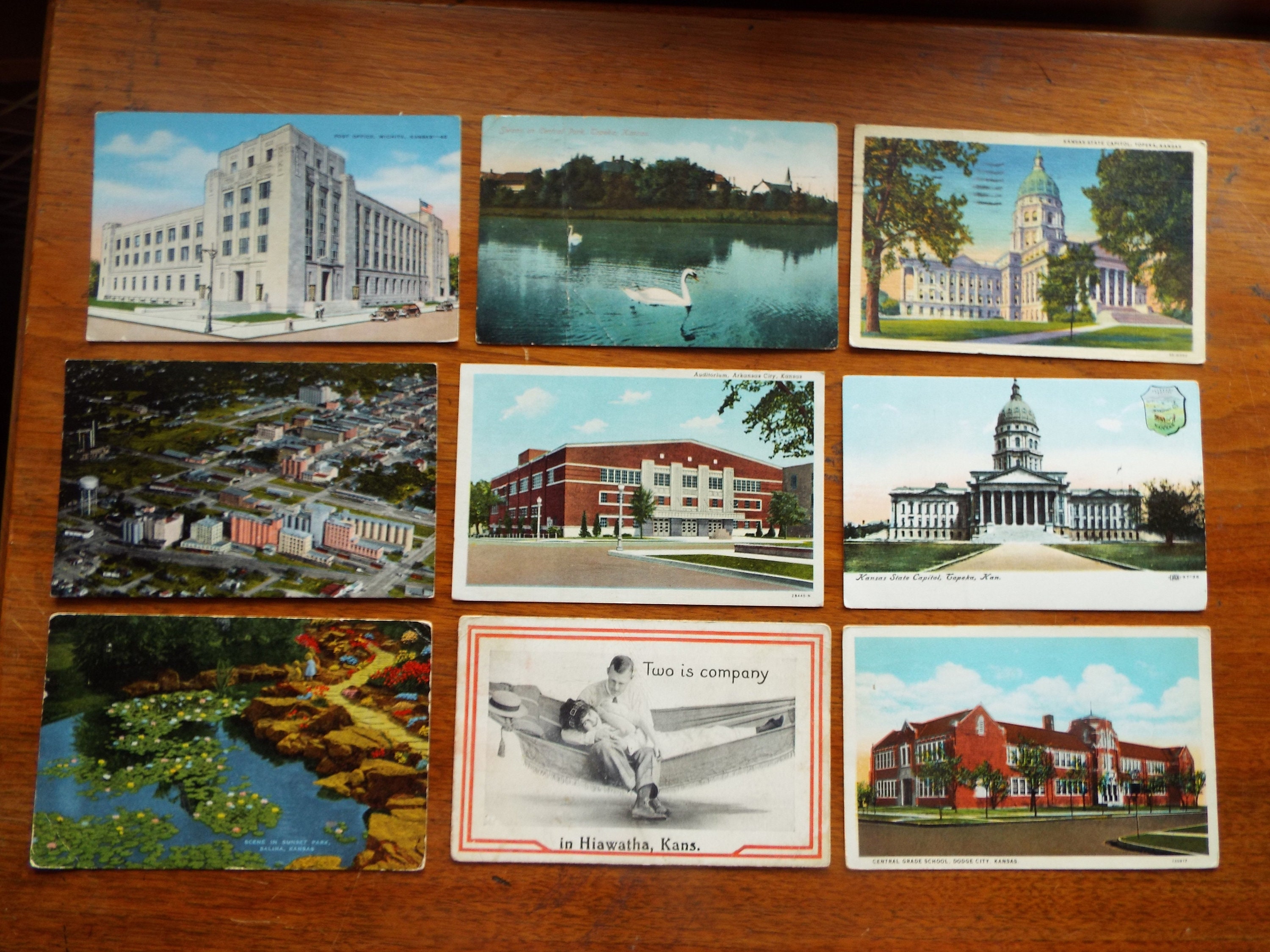 Lot of 71 Old Antique Assorted KANSAS POSTCARDS Topeka Wichita Great ...