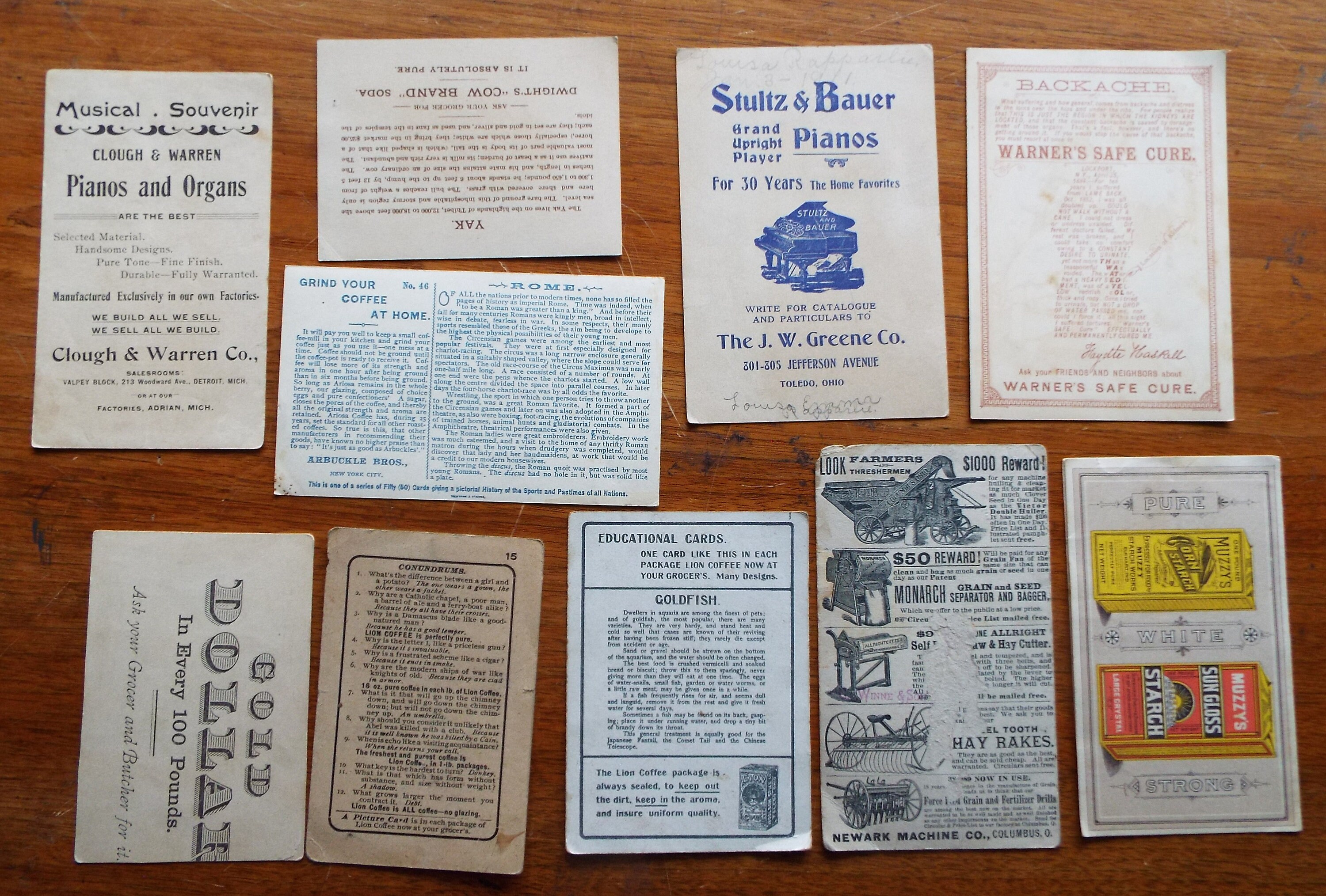 30 Old Antique Assorted VICTORIAN Advertising TRADE CARDS Lion Coffee ...