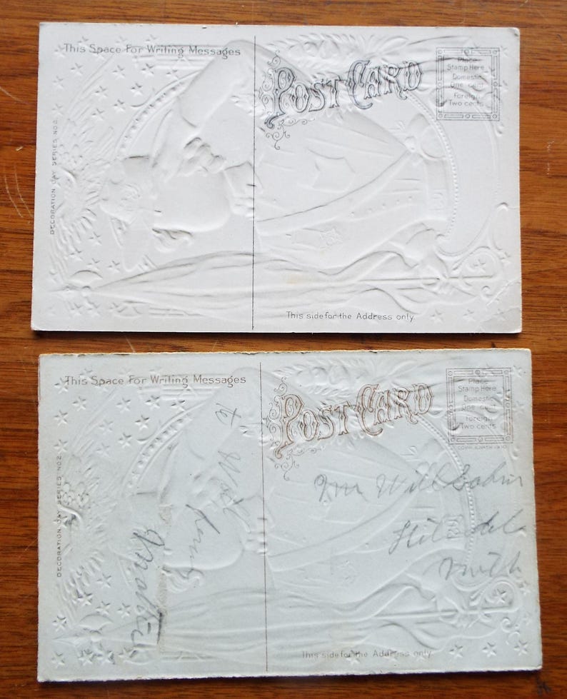 2 Old Antique GAR Daughters of the Regiment POSTCARDS Patriotic ...