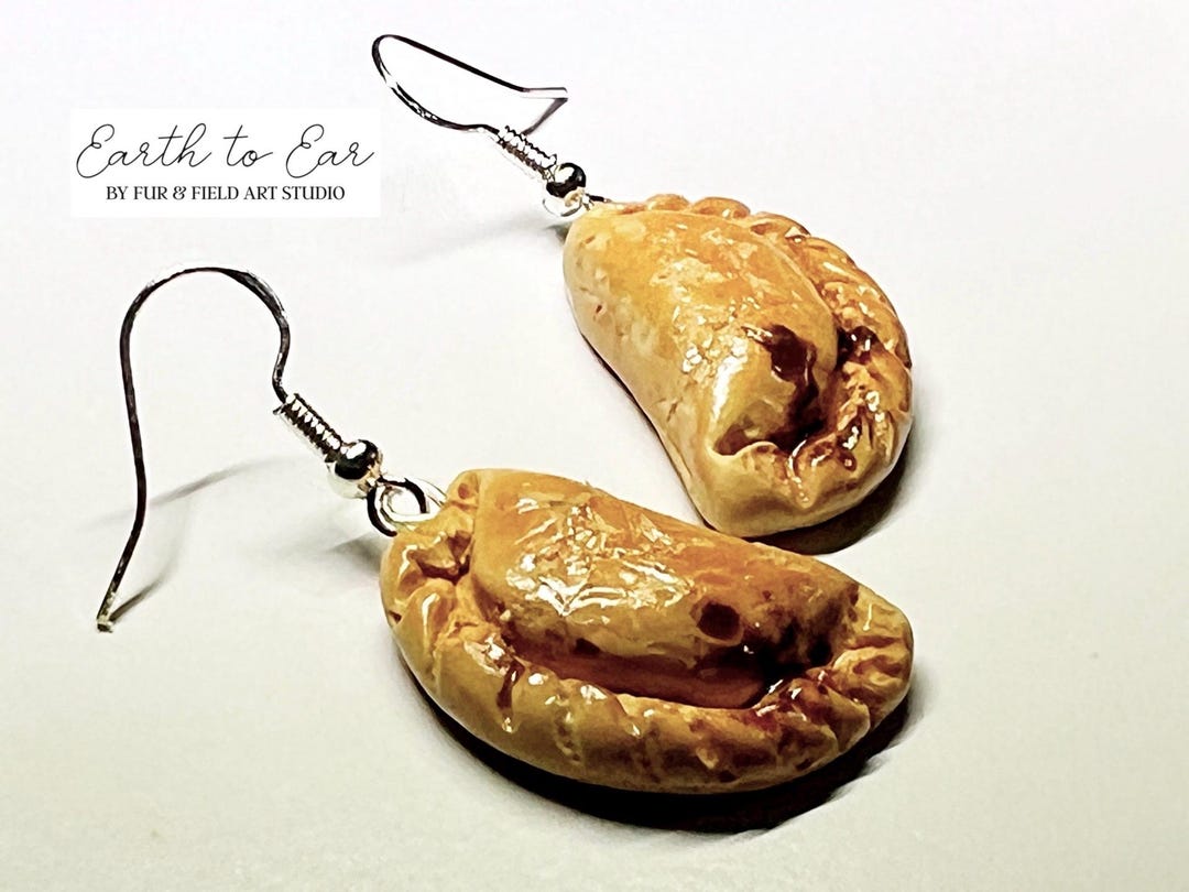 Handmade Realistic Mini Cornish Pasty Earrings, Made to Order. Sterling ...