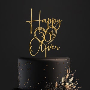 Happy 30th Birthday Cake Topper, Happy Birthday Cake Topper, Custom ...