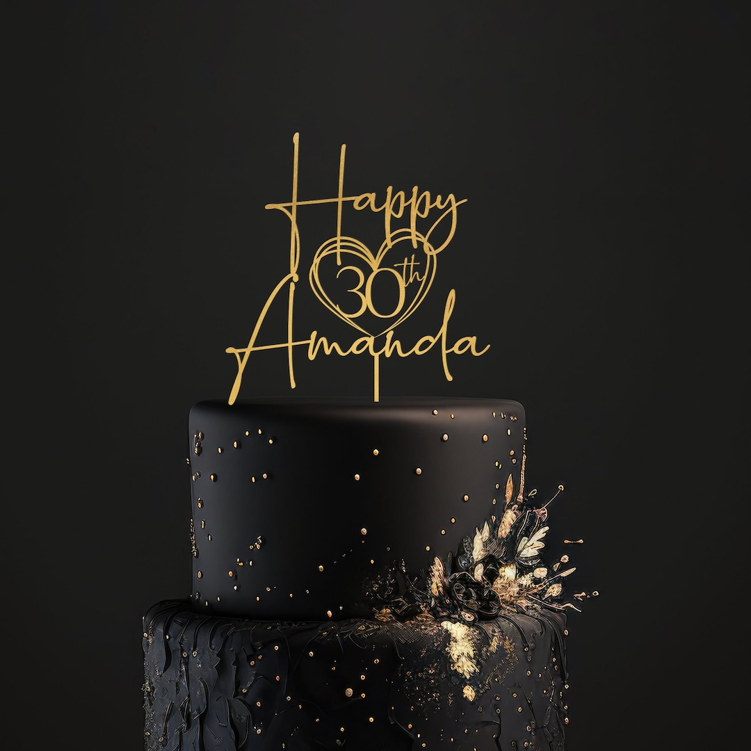 Happy 30th Birthday Cake Topper, Happy Birthday Cake Topper, Custom ...