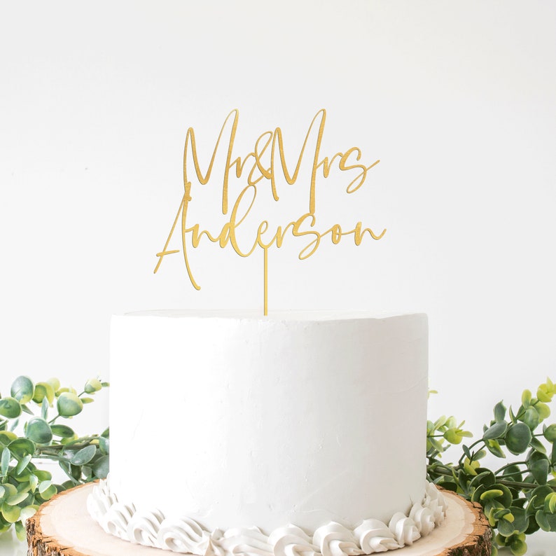 Gold Cake Topper for Wedding Personalized Cake Topper Rustic - Etsy