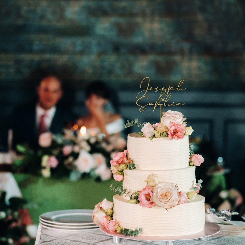 Wedding Cake Topper Mr and Mrs Cake Topper Two Names Cake - Etsy