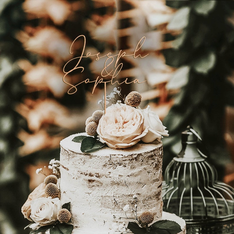 Wedding Cake Topper Mr and Mrs Cake Topper Two Names Cake - Etsy