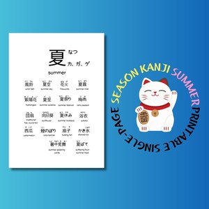 Educational Poster, Printable Kanji Poster, Kanji, Japanese Writing ...