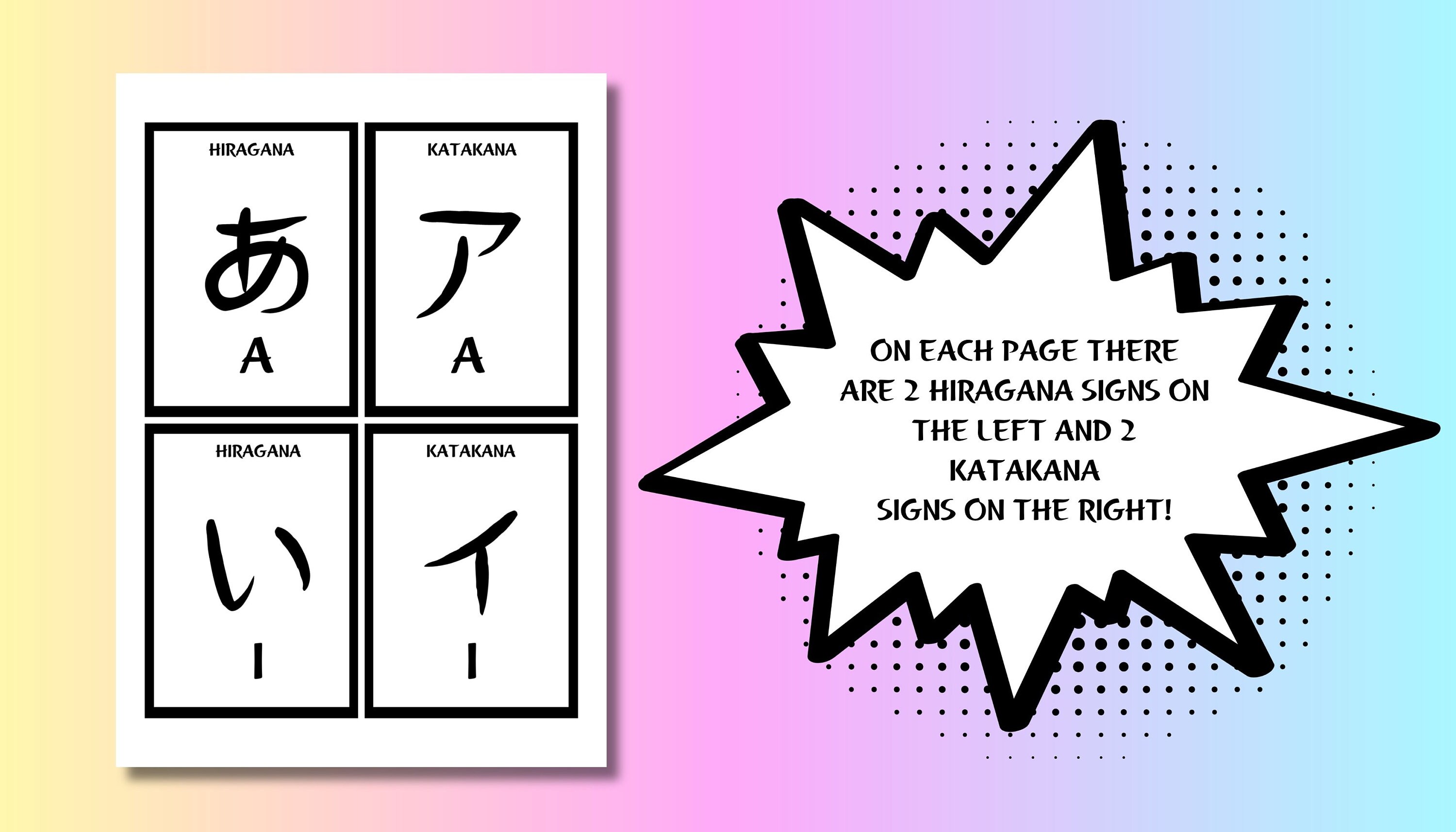 Printable Hiragana and Katakana Flashcards for Beginners With Romaji ...
