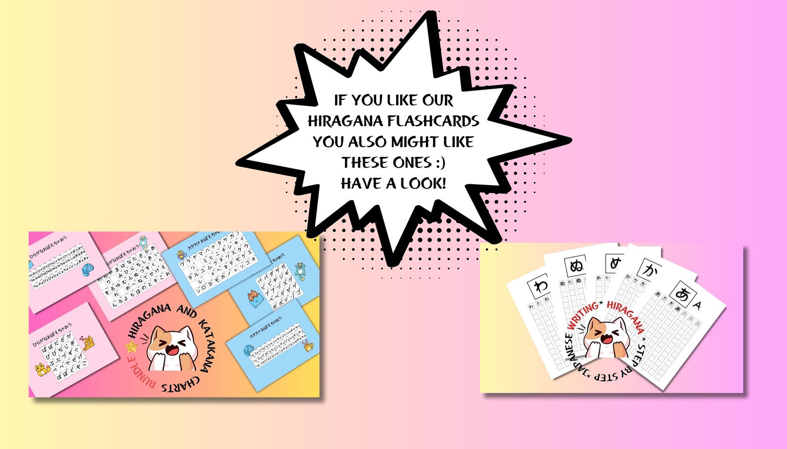 Printable Hiragana Flashcards for Beginners, Basic Hiragana With Romaji Reading, Hiragana Plus ...