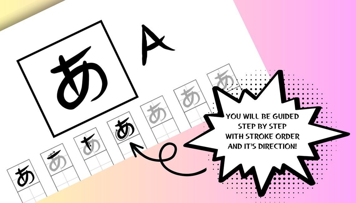 Writing Basic Hiragana for Beginners, Printable Step by Step Worksheets ...