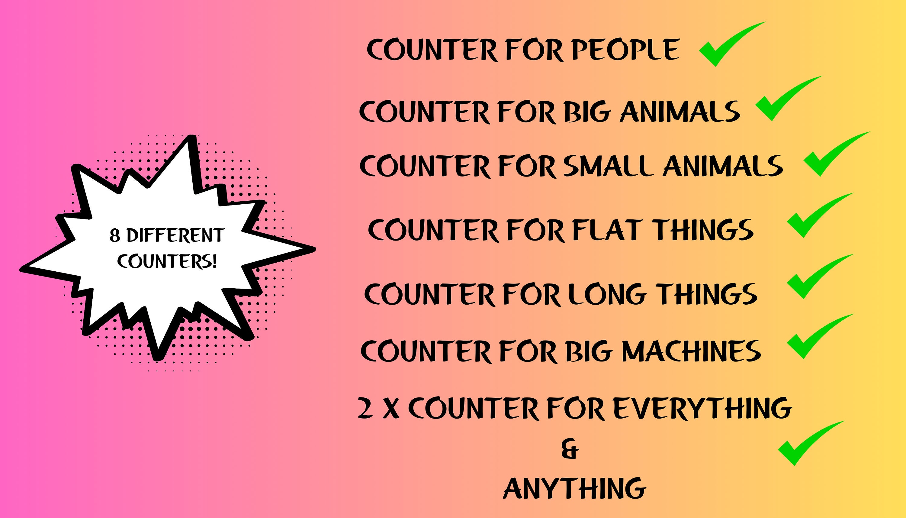 Japanese Counters for Beginners Bundle, Easy Grammar With Hiragana and ...