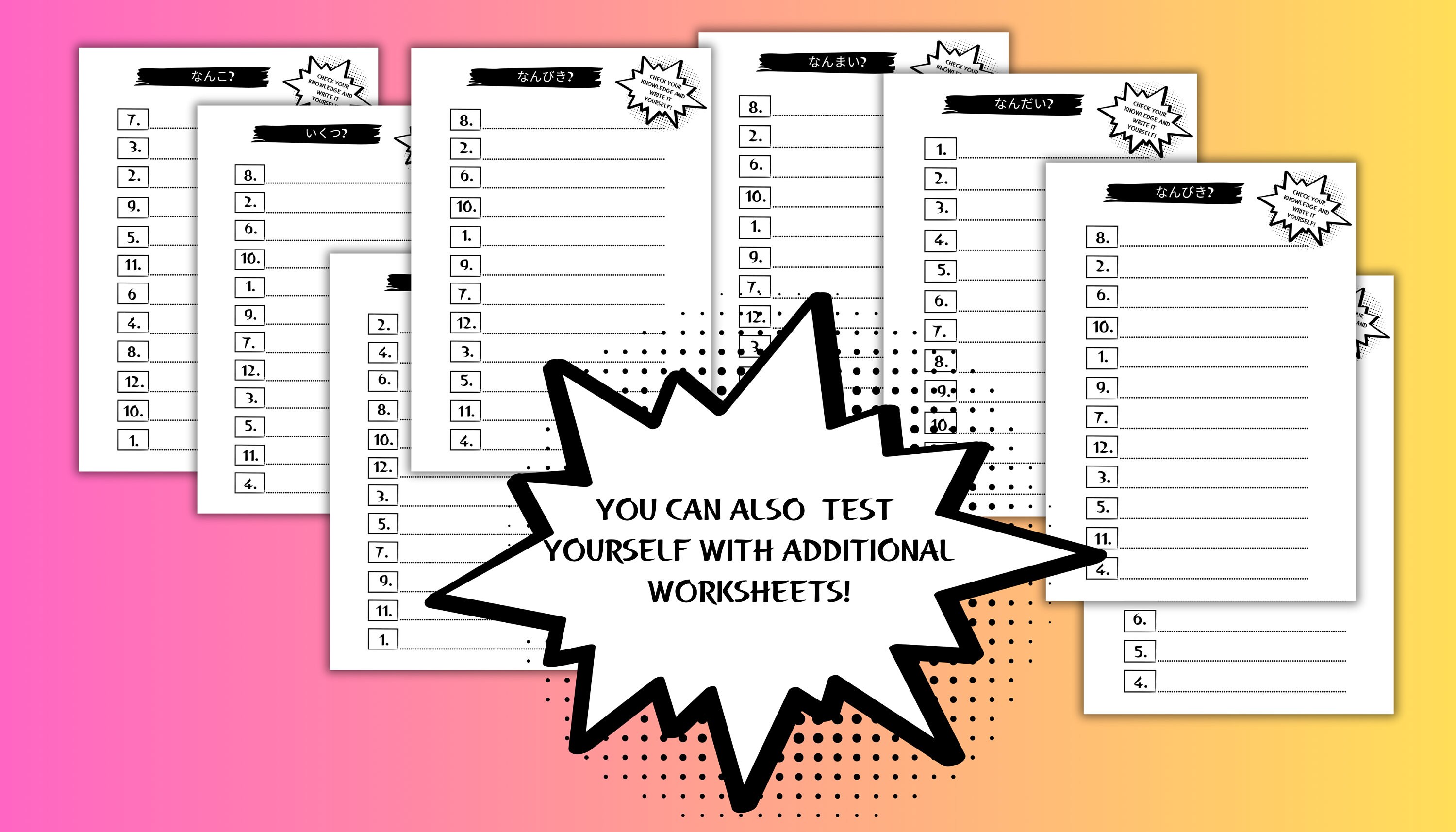 Japanese Counters for Beginners Bundle, Easy Grammar With Hiragana and ...