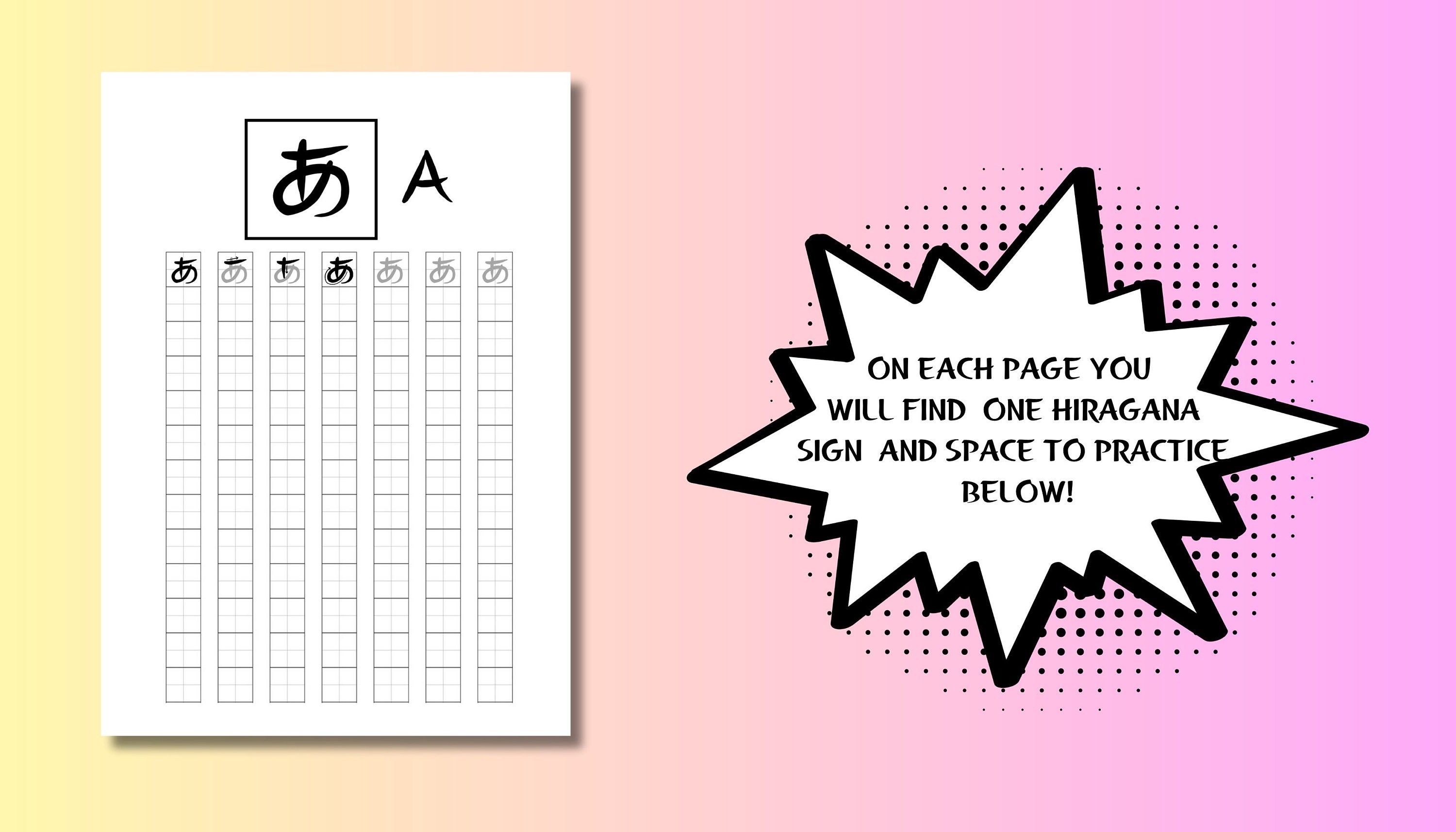 Writing Basic Hiragana for Beginners, Printable Step by Step Worksheets ...