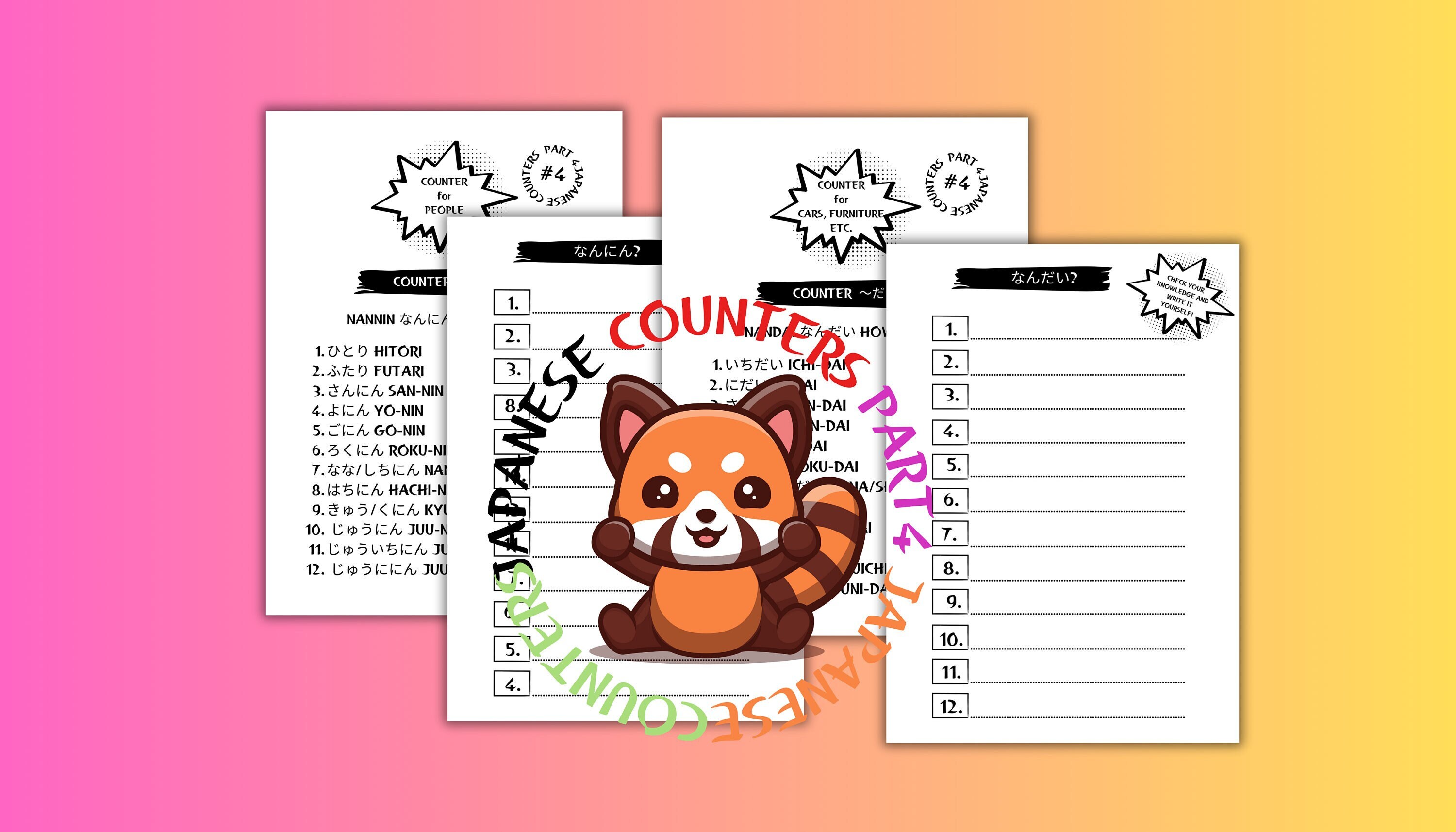 Japanese Counters for Beginners, Easy Grammar With Hiragana and Romaji ...