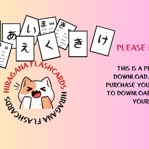 Printable Hiragana Flashcards for Beginners, Basic Hiragana With Romaji Reading, Hiragana Plus ...