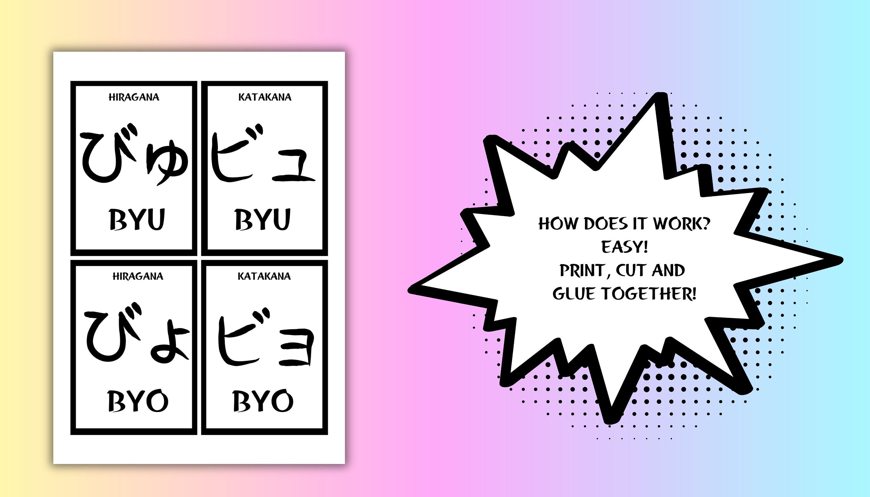 Printable Hiragana and Katakana Flashcards for Beginners With Romaji ...