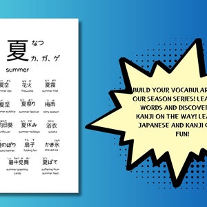 Educational Poster, Printable Kanji Poster, Kanji, Japanese Writing ...