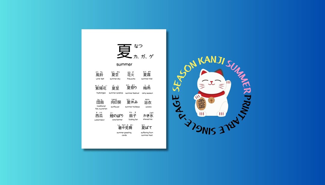 Educational Poster, Printable Kanji Poster, Kanji, Japanese Writing ...