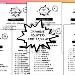 Japanese Counters for Beginners Bundle, Easy Grammar With Hiragana and ...