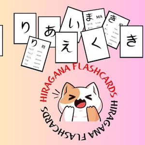 Printable Hiragana Flashcards for Beginners, Basic Hiragana With Romaji ...