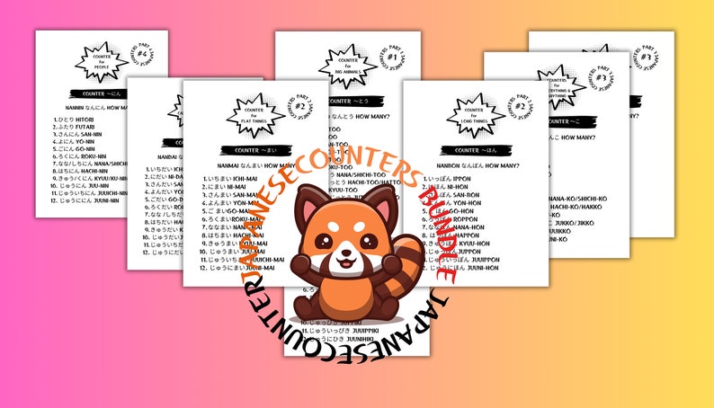 Japanese Counters for Beginners Bundle, Easy Grammar With Hiragana and ...