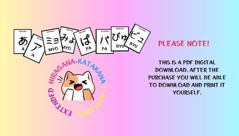 Printable Hiragana and Katakana Flashcards for Beginners With Romaji ...
