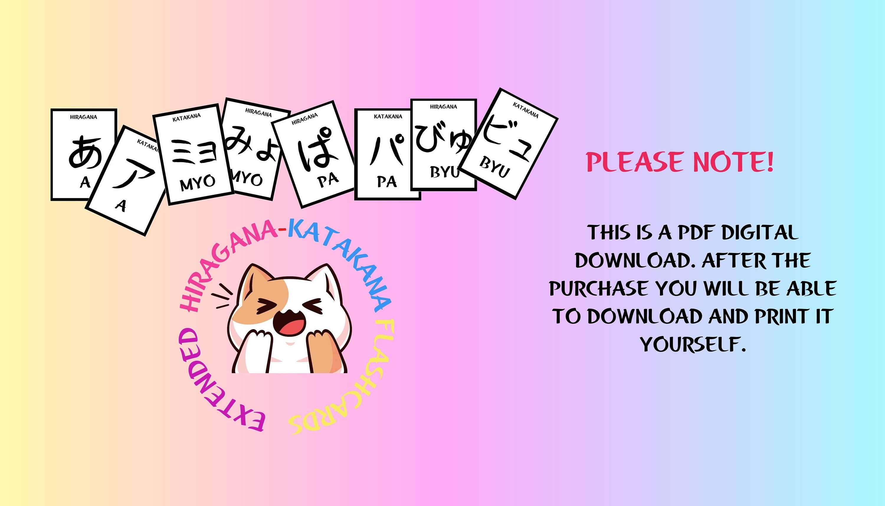 Printable Hiragana and Katakana Flashcards for Beginners With Romaji ...