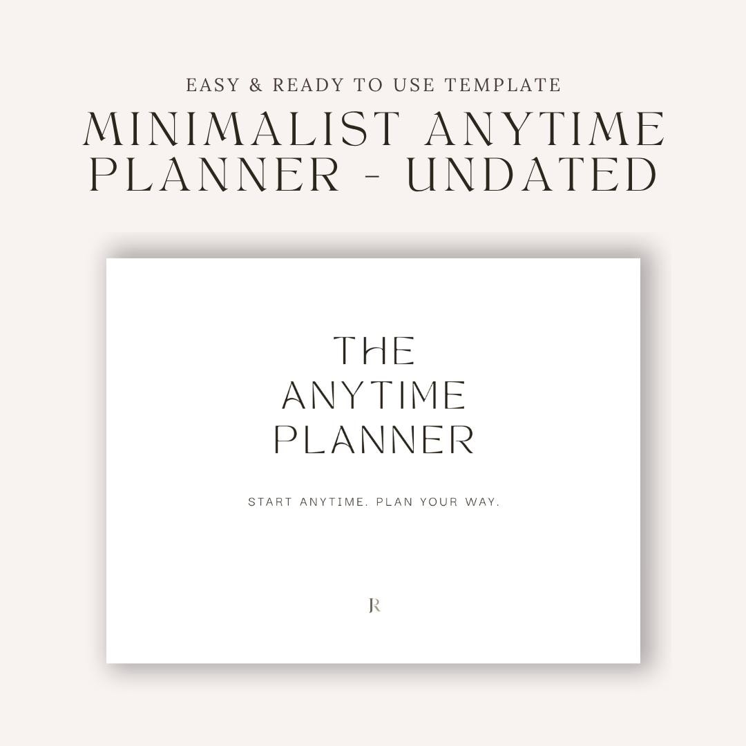 Minimalist Undated Planner: Monthly, Weekly, Daily Pages (A4 PDF) - Etsy