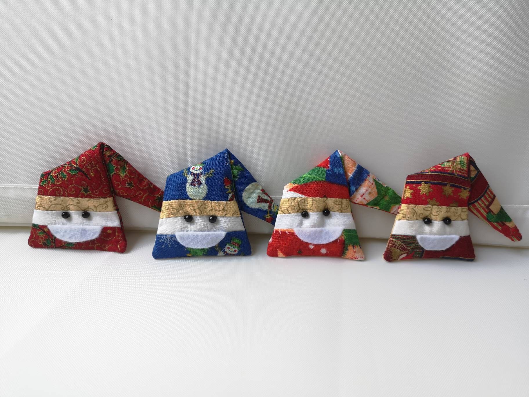 Fabric Santa Brooch / Fridge Magnet / Christmas Decoration - Etsy