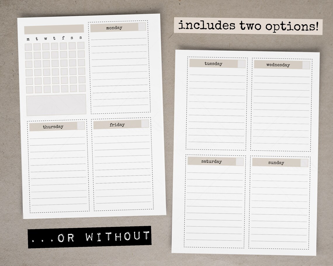 A5 Printable Planner / Weekly Diary Insert / Habit Tracker / - Etsy UK